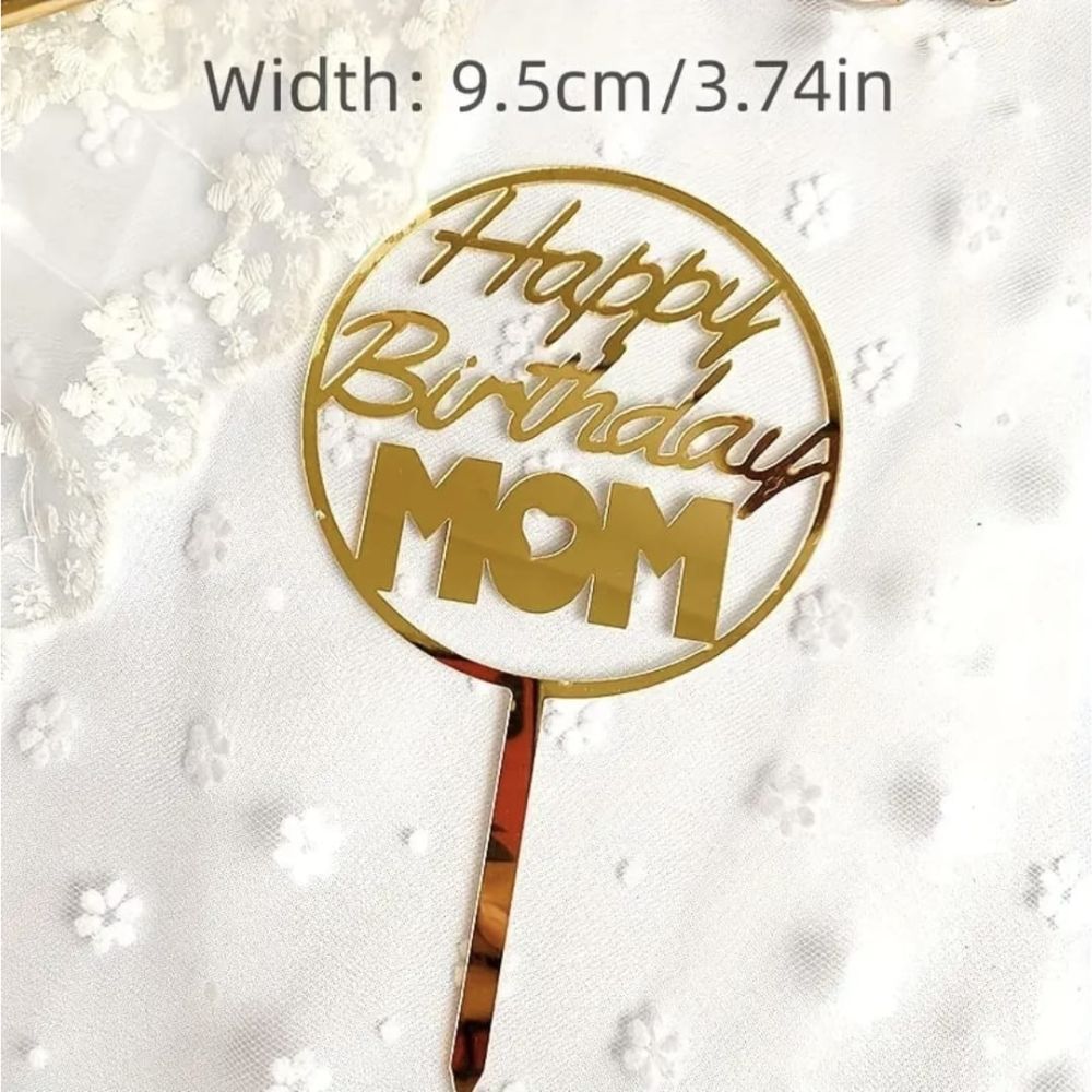 Happy Birthday Mom Cake Topper – Party Oasis Qatar