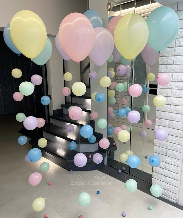 10 strands Pastel Floating Balloon Decor – Helium Ceiling Balloons for ...