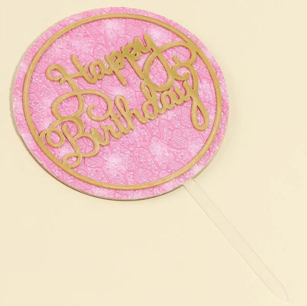 Pink Gold Cake Topper – Party Oasis Qatar