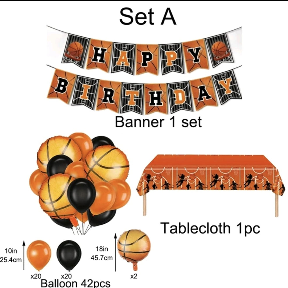 Basketball Birthday Decoration Sets Non - Inflated – Your Party Oasis ...